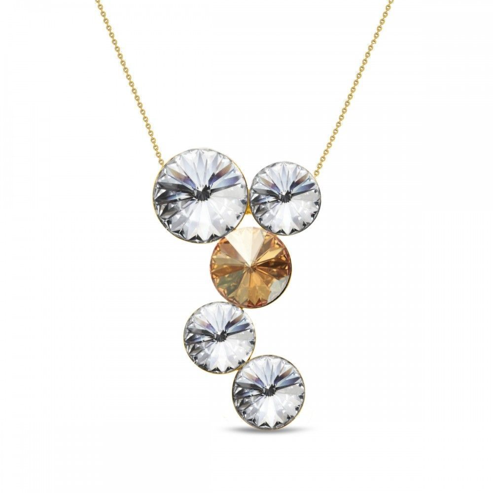 925 Sterling Silver Pendant with Chain with Crystal Crystals of ...